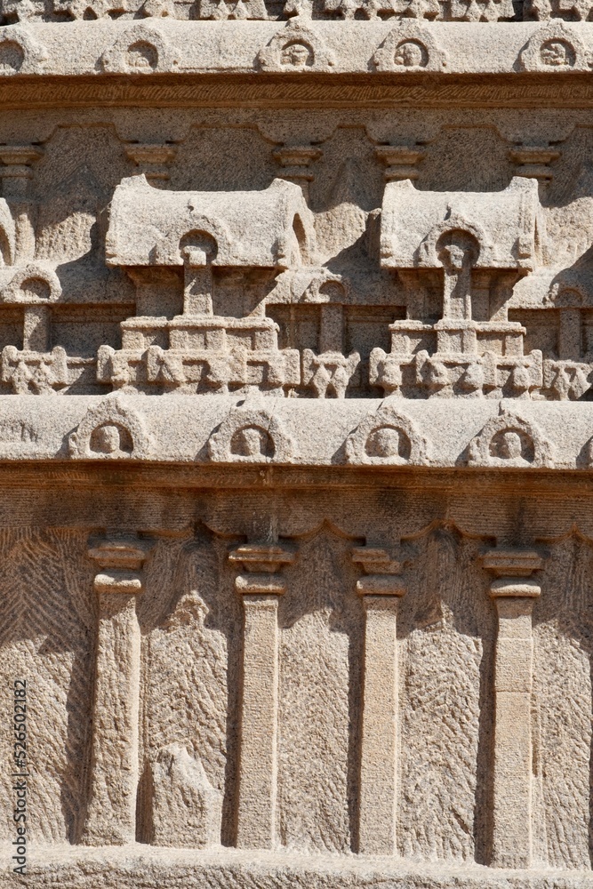 Rock cut ancient temple in Mahabalipuram, Tamilnadu. Indian ...