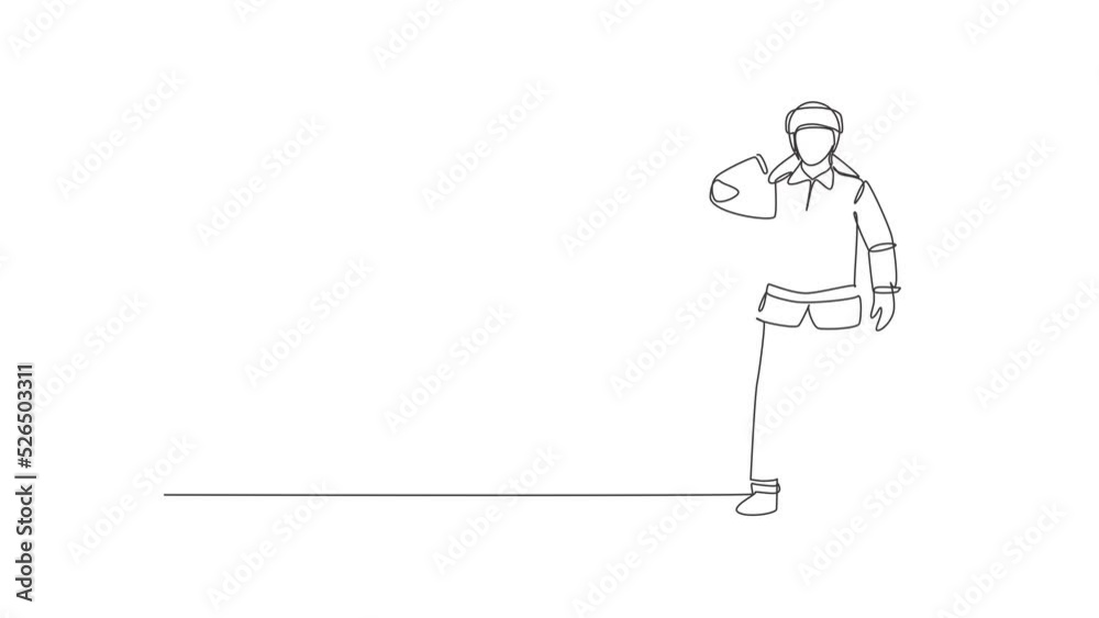 Vidéo Stock Animated self drawing of continuous one line draw ...