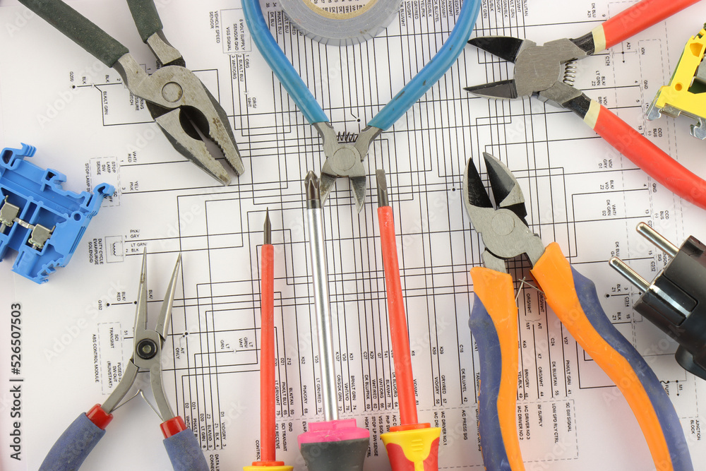 Electrical tools and materials for the installation of an electrical ...