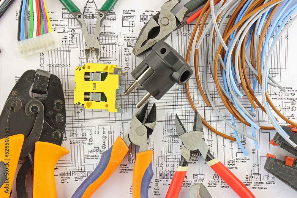 Electrical tools and materials for the installation of an electrical ...