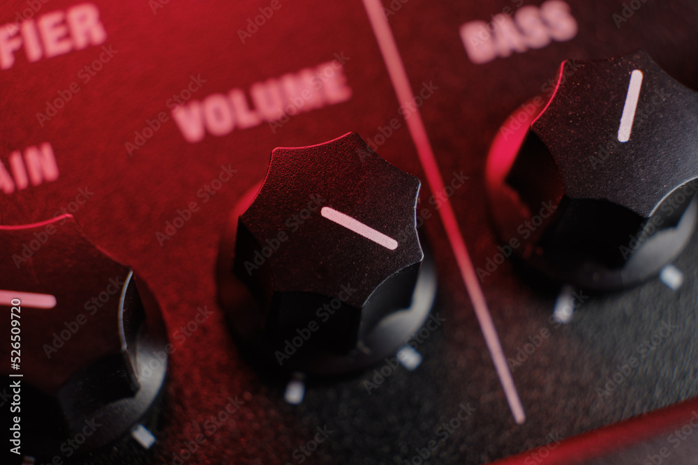 Guitar amplifier knobs - audio amplifier potentiometers, volume knob on ...