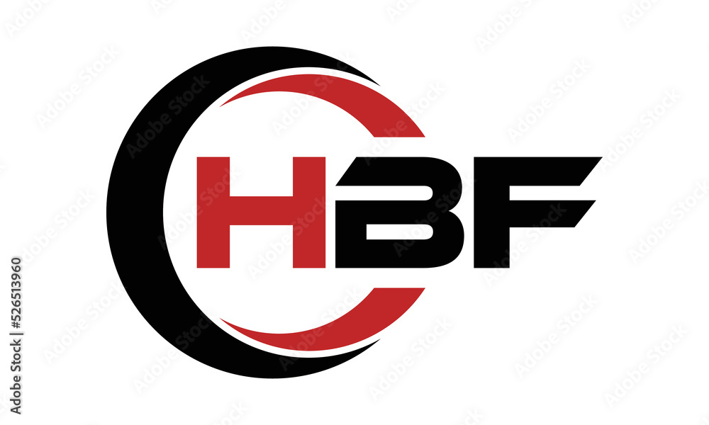 HBF three letter swoosh logo design vector template | monogram logo ...