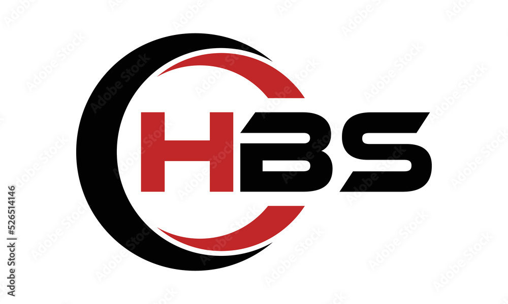Vetor de HBS three letter swoosh logo design vector template | monogram ...