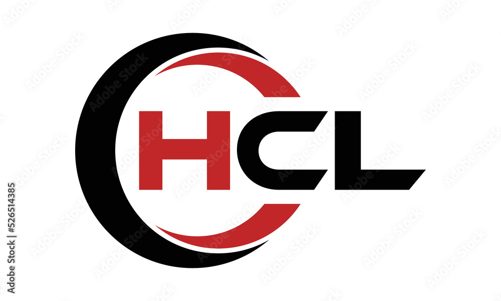Vetor do Stock: HCL three letter swoosh logo design vector template ...