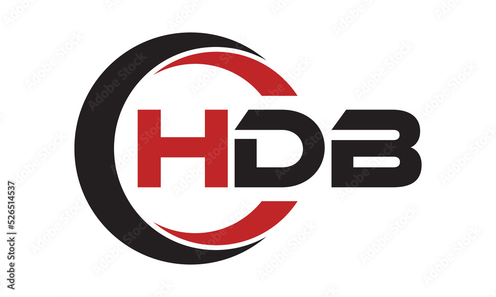 HDB three letter swoosh logo design vector template | monogram logo ...
