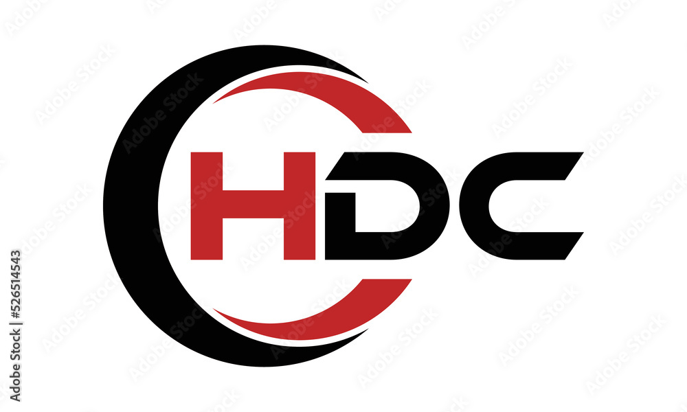 HDC three letter swoosh logo design vector template | monogram logo ...