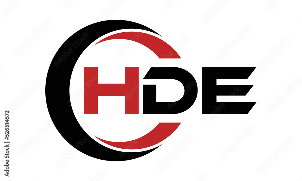 HDE three letter swoosh logo design vector template | monogram logo ...