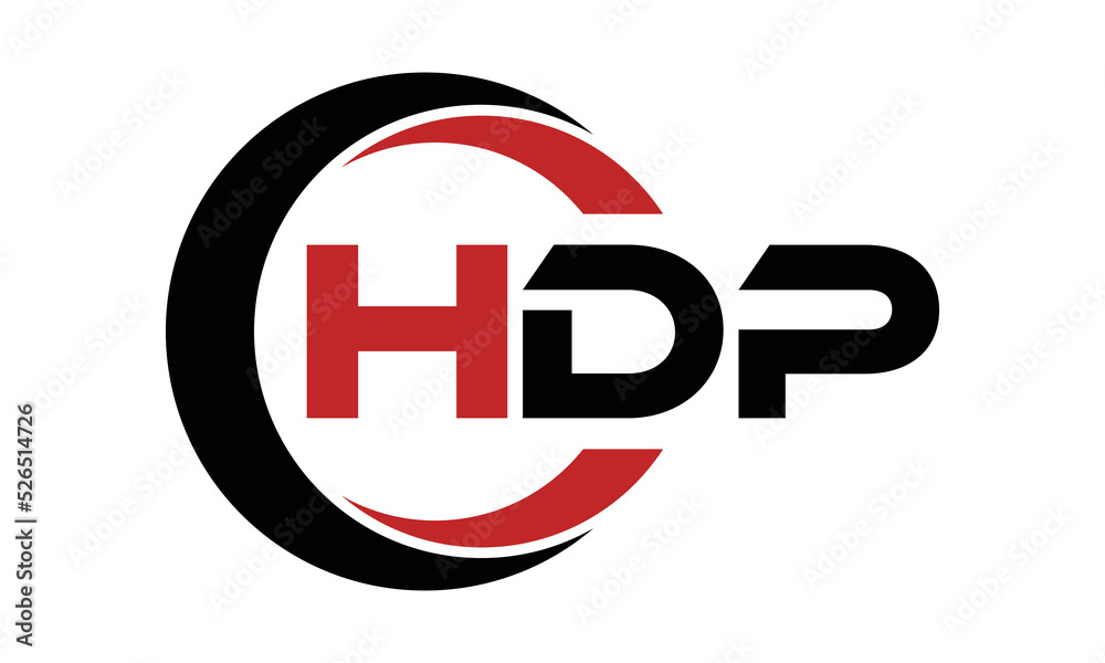 HDP three letter swoosh logo design vector template | monogram logo ...