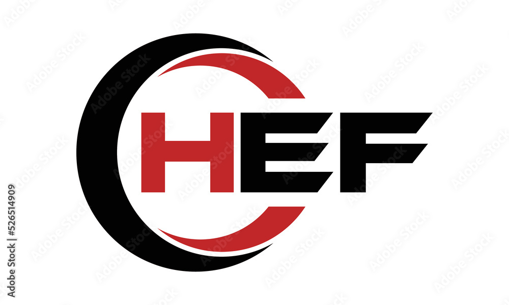 HEF three letter swoosh logo design vector template | monogram logo ...