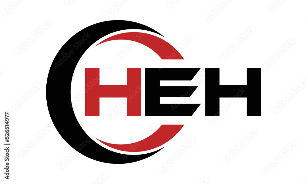 HEH three letter swoosh logo design vector template | monogram logo ...