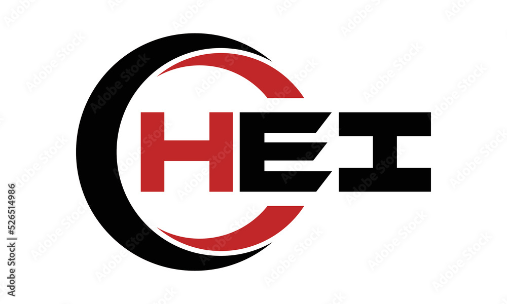 HEI three letter swoosh logo design vector template | monogram logo ...