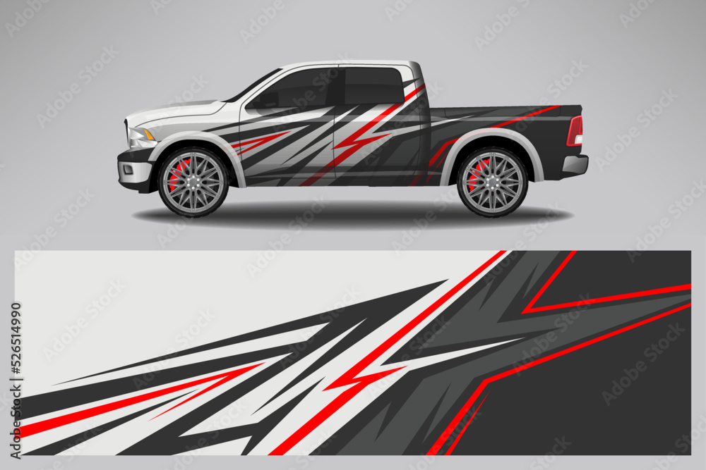 Car decal wrap livery design. Graphic abstract line racing background ...