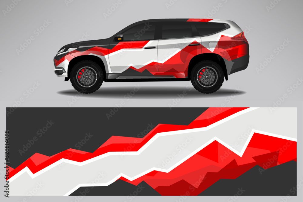 Car decal wrap livery design. Graphic abstract line racing background ...