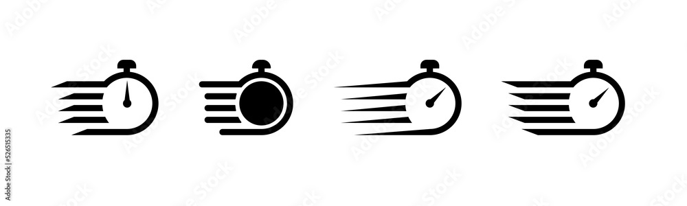 Timer icons set. Quick time or deadline icon. Express service symbol ...
