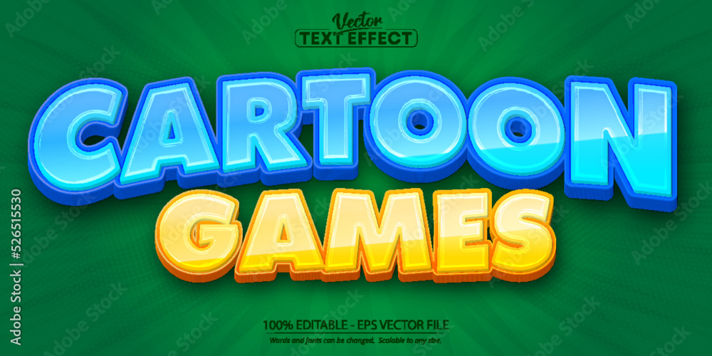 Cartoon text effect, editable comic and cartoon text style Stock Vector ...