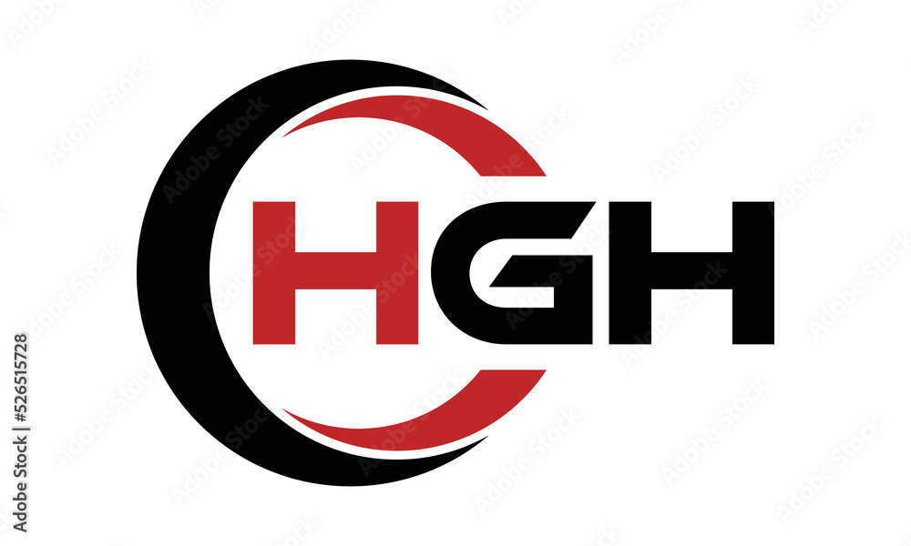 HGH three letter swoosh logo design vector template | monogram logo ...