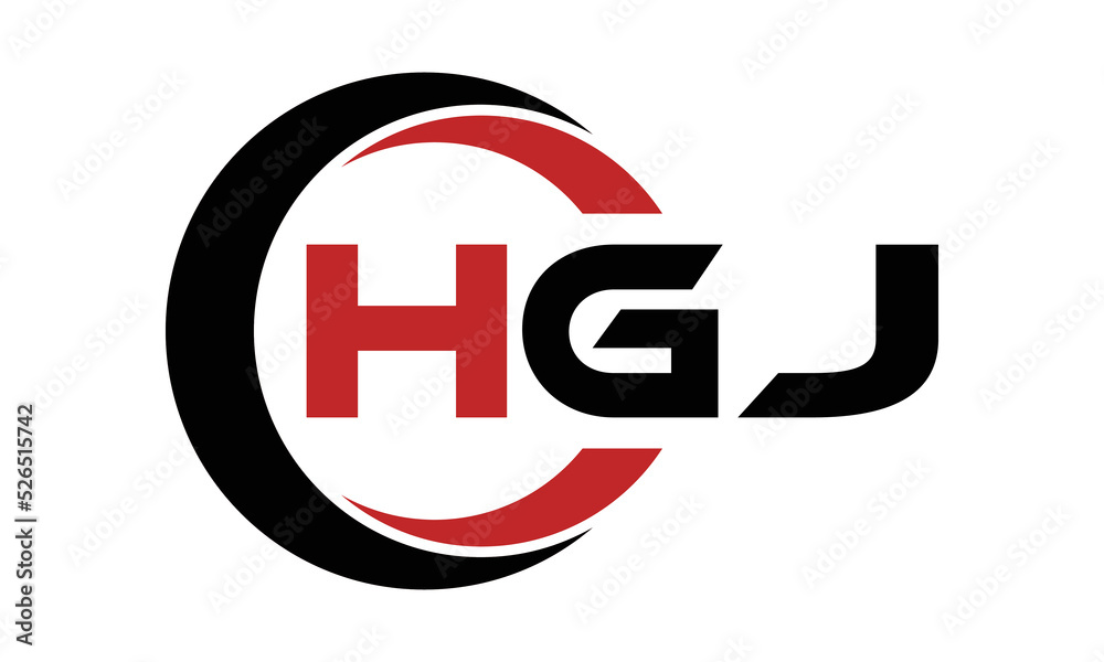 HGJ three letter swoosh logo design vector template | monogram logo ...