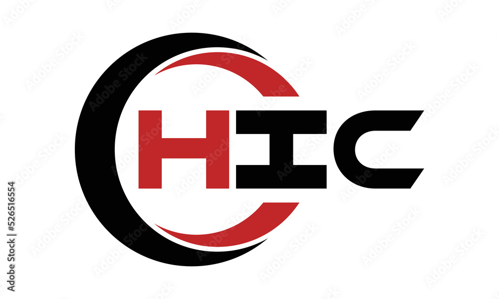 HIC three letter swoosh logo design vector template | monogram logo ...