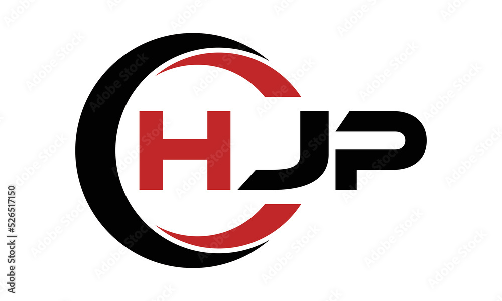 HJP three letter swoosh logo design vector template | monogram logo ...