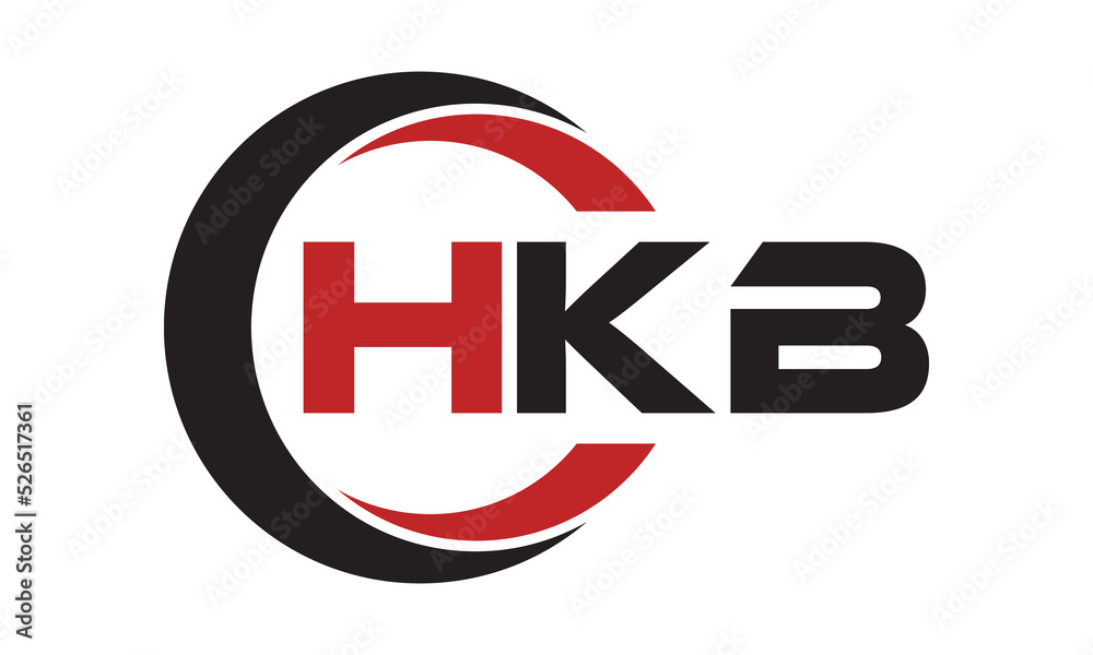 HKB three letter swoosh logo design vector template | monogram logo ...