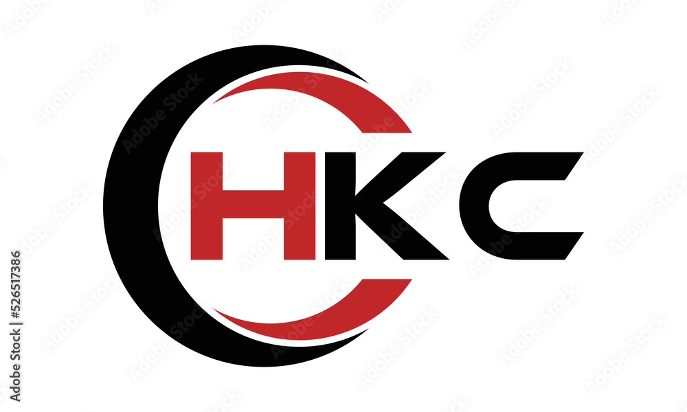 HKC three letter swoosh logo design vector template | monogram logo ...