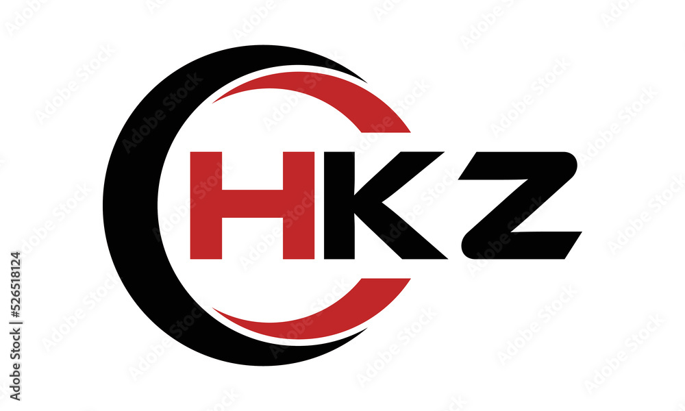 HKZ three letter swoosh logo design vector template | monogram logo ...