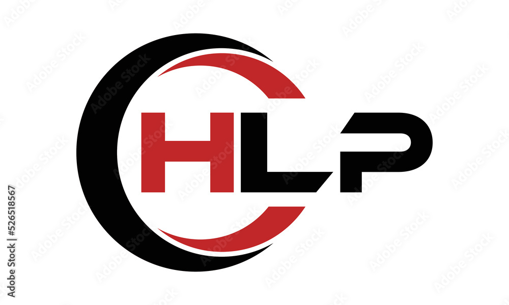 Vettoriale Stock HLP three letter swoosh logo design vector template ...