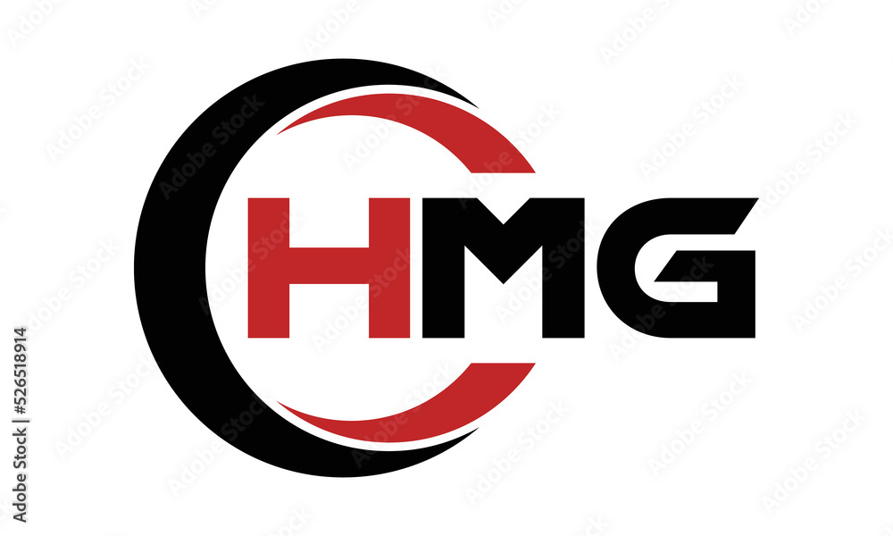 HMG three letter swoosh logo design vector template | monogram logo ...