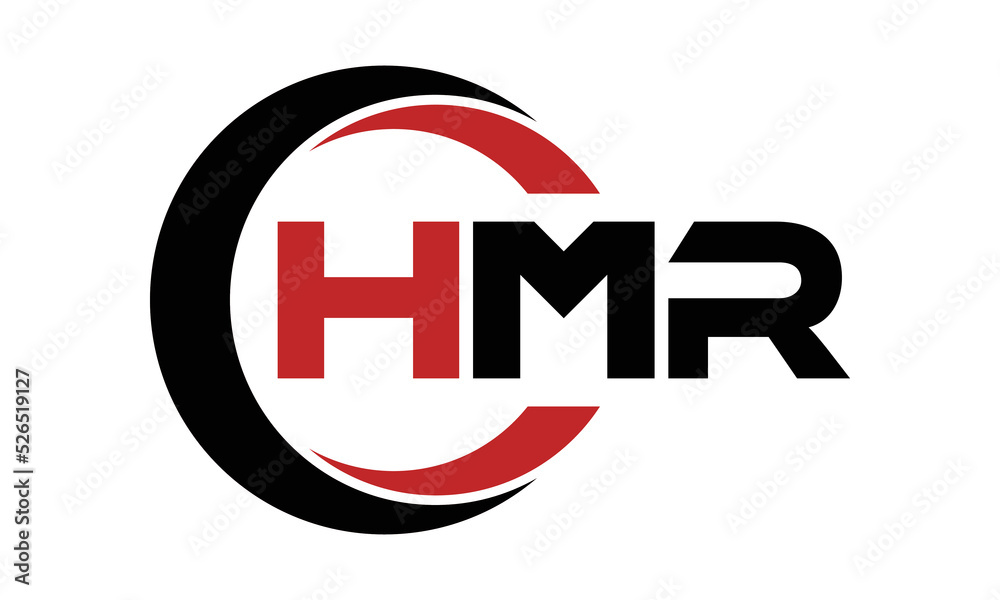 Vecteur Stock HMR three letter swoosh logo design vector template ...