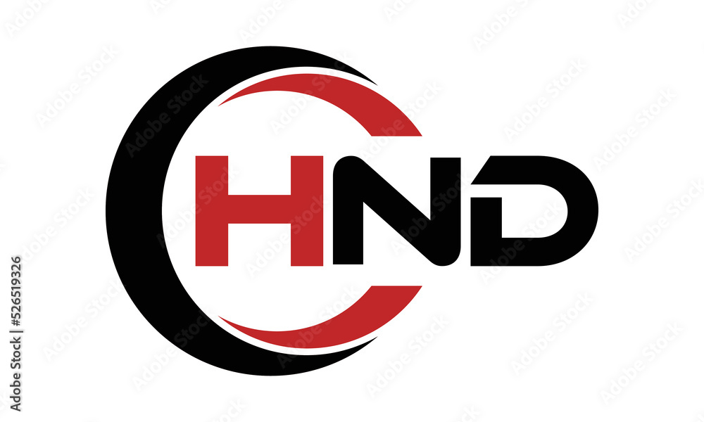 HND three letter swoosh logo design vector template | monogram logo ...