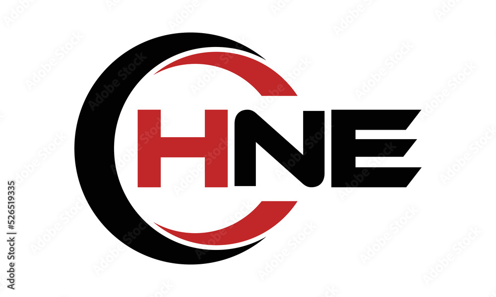 HNE three letter swoosh logo design vector template | monogram logo ...