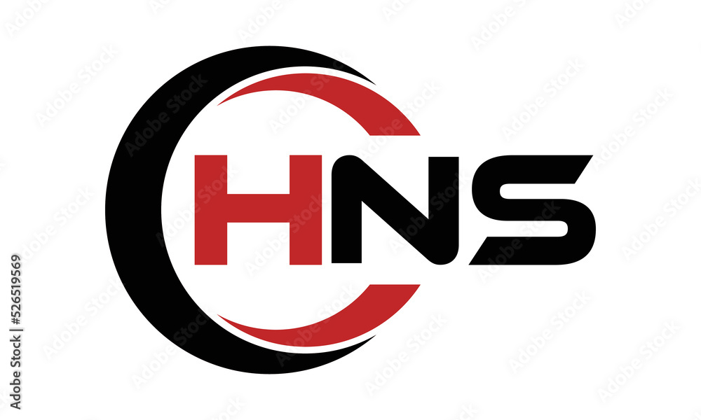 HNS three letter swoosh logo design vector template | monogram logo ...