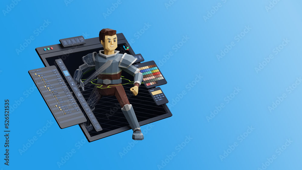 Game design development create characters animate pose 3d graphics ...