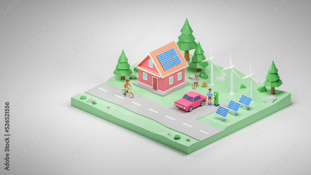 Electricity green energy clean nature eco saving solar panels power ...