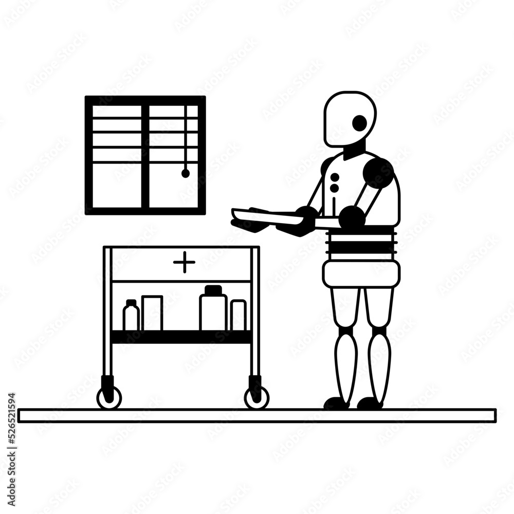 cobot collaborative robot vector icon design, Robotic medicine symbol ...
