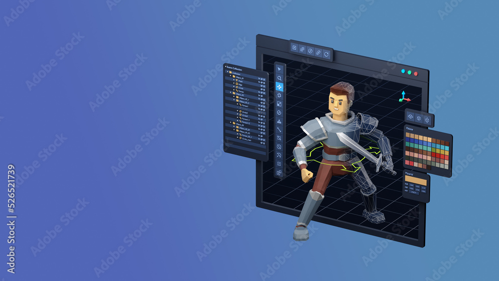 Game design development create characters animate pose 3d graphics ...
