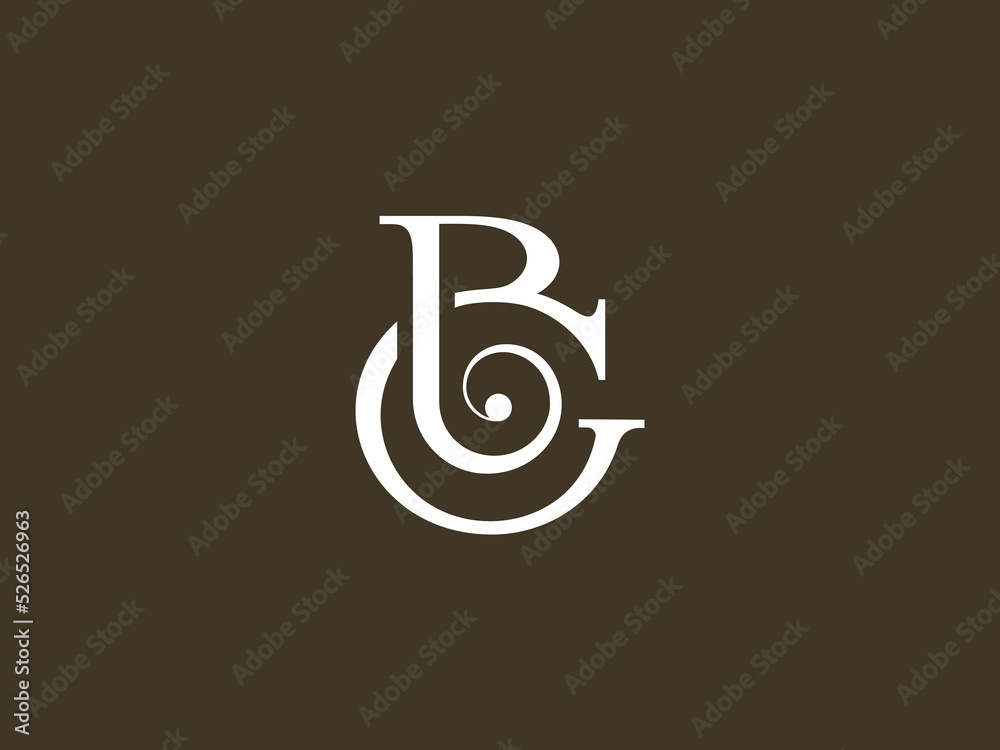 BG logo with classic modern style for personal brand, wedding monogram ...
