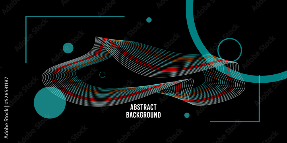 Awesome abstract background. The line elements form a colorful wave ...