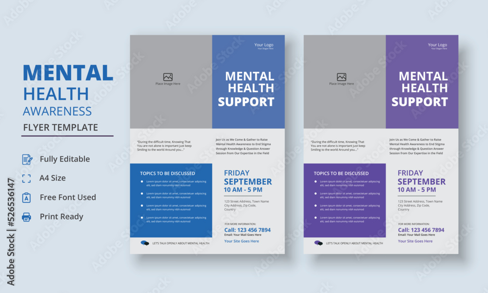 Mental Health Awareness Flyer Template, Mental Health Support Flyer ... Mental Health Awareness Flyer Template, Mental Health Support Flyer ...