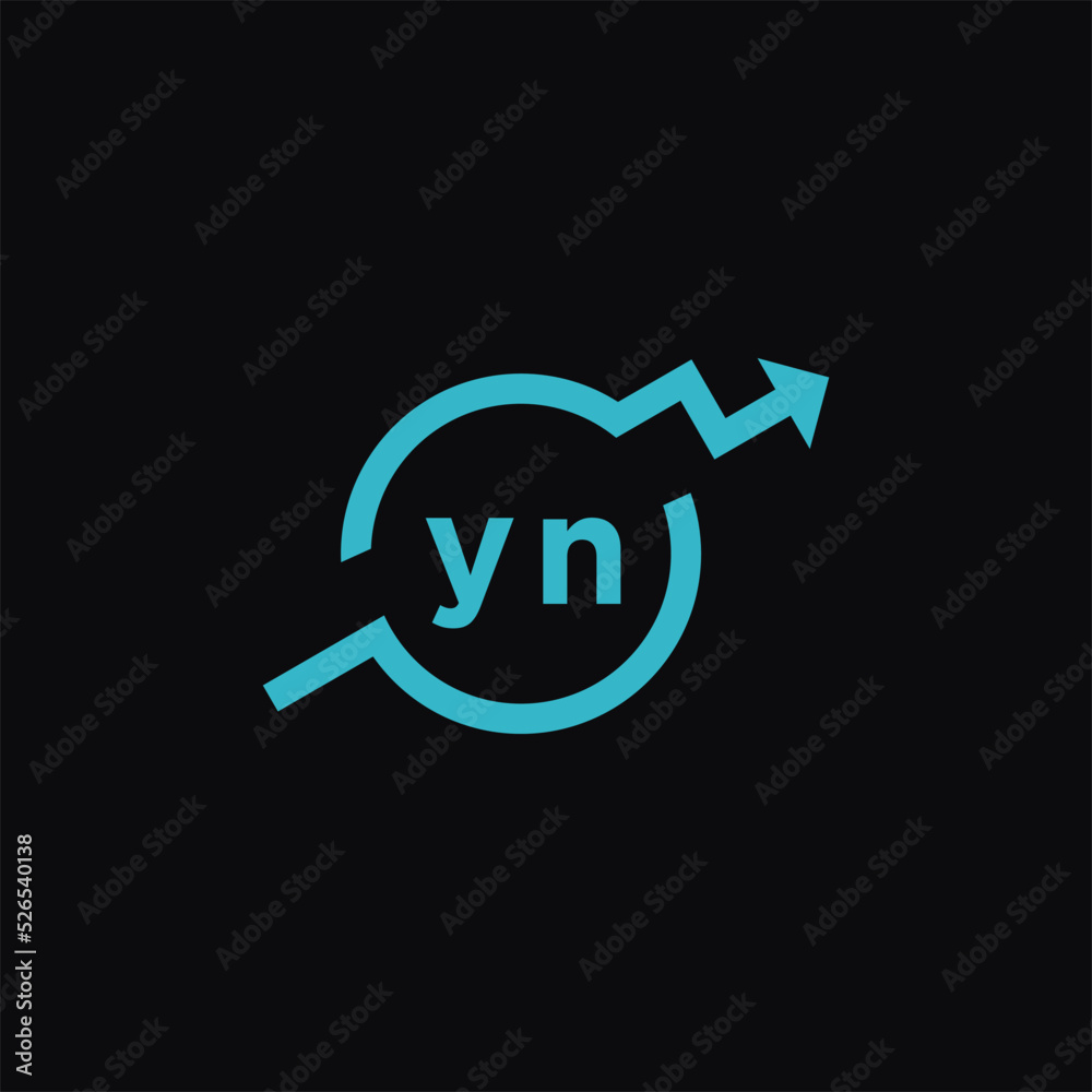 Initial letter YN growing outline, triangle and particle style designs ...