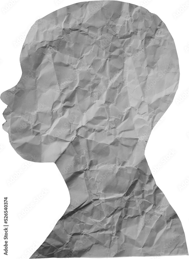 Human head silhouette with transparent background. People portrait with ...