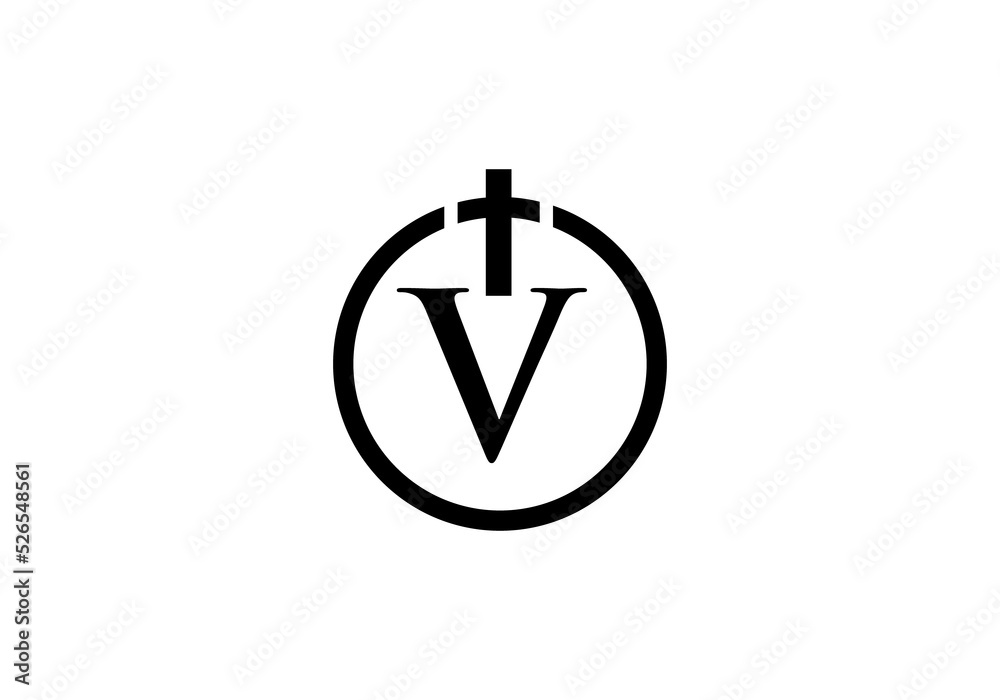 Christian Church logo and symbol design with the letter V Stock ...