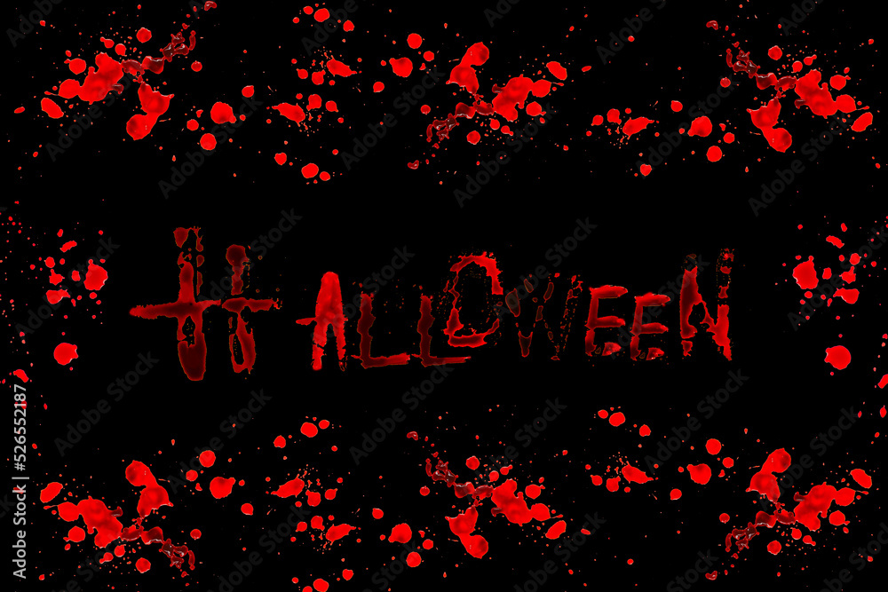 halloween.Bloody inscription Halloween in a bloody frame isolated on a ...