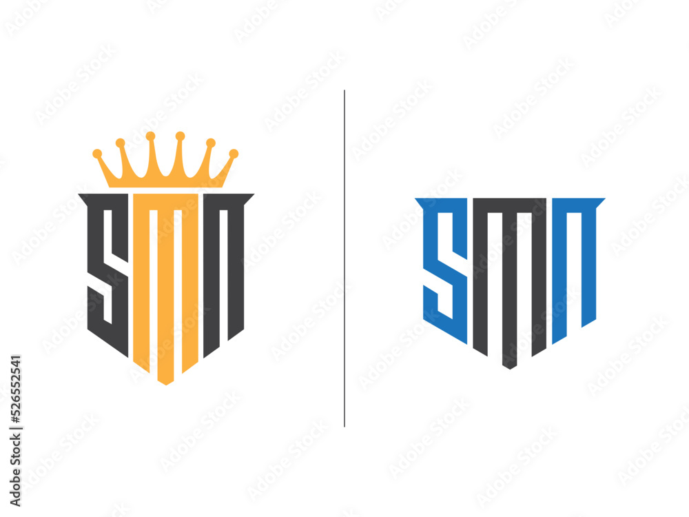 Monogram SMN letter logo. SMN letter logo design. SM logo. lettering ...