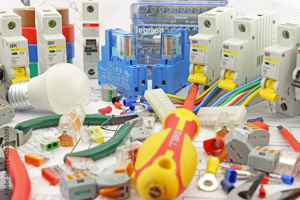 Electrical tools and materials for the installation of an electrical ...