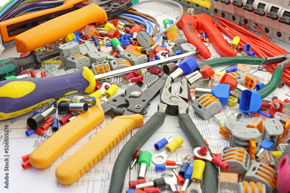 Electrical tools and materials for the installation of an electrical ...