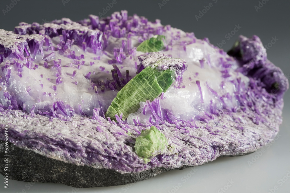 A sample of a natural mineral Chromium Titanite (titanium and calcium ...