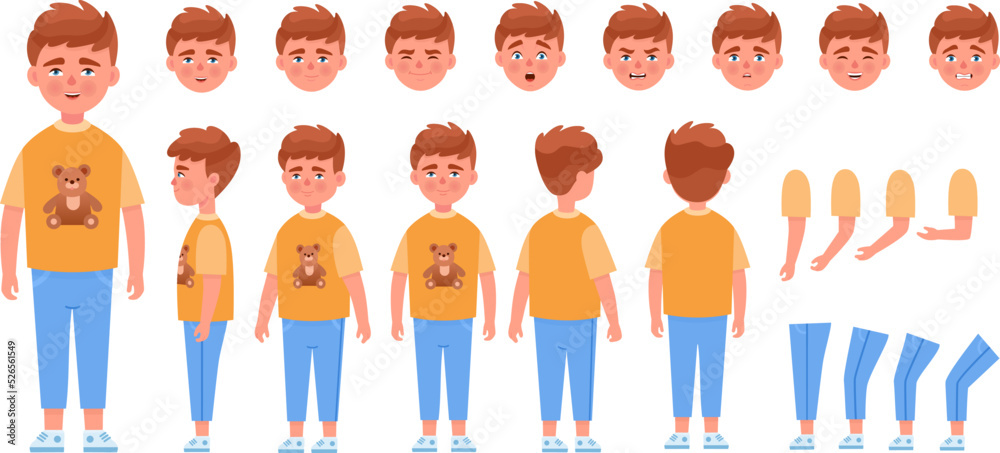 Boy body animation. Child animated expressions, children pose creation ...