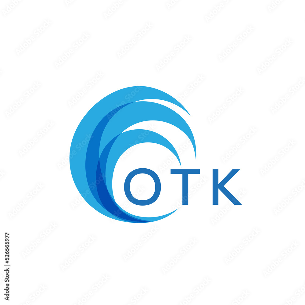 OTK letter logo. OTK blue image on white background. OTK Monogram logo ...