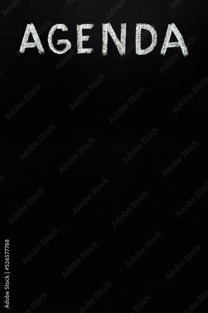 Black board text agenda template blank agenda design black chalkboard ...
